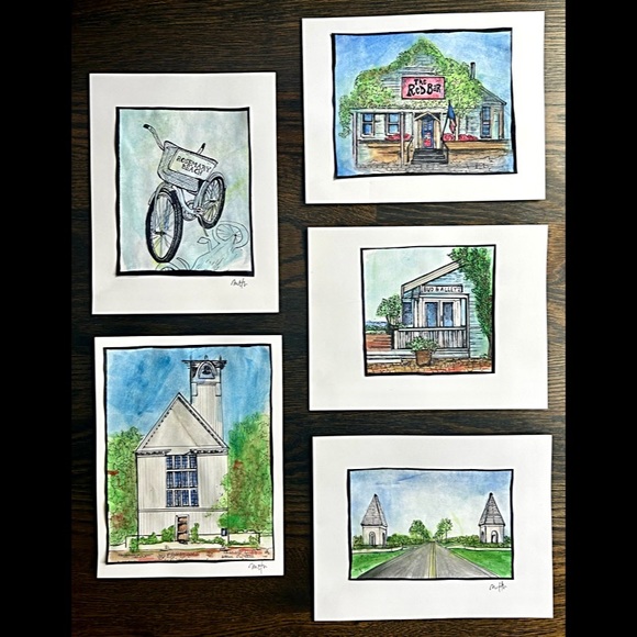 sea side | Art | Copy Scenes From 3a Watercolor Prints 85x1in Signed ...